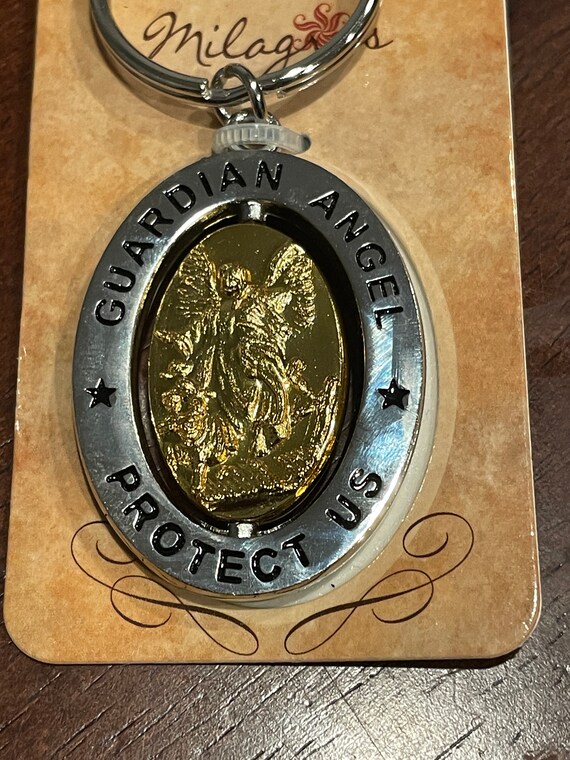 Guardian Angel gold plated engraved medal (Spinner) K… - Gem