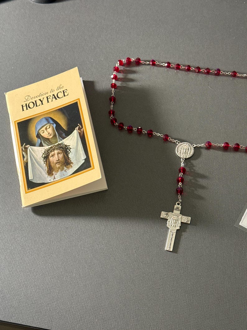 Blood Red Chaplet of the Holy Face of Jesus W/passion Holy Face ...