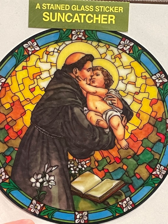 St. Anthony Static Sticker Window Decal 5.75 Inches - Etsy