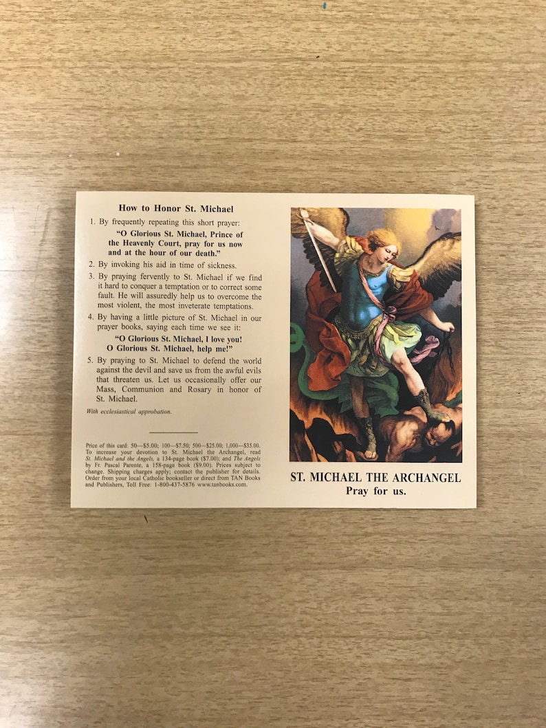 St. Michael Prayer Card - Etsy