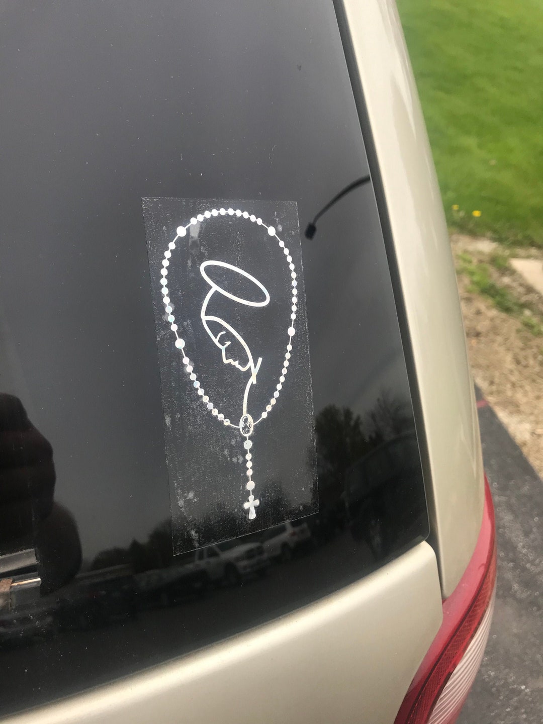 Mary and the Rosary Auto Decal Sticker - Etsy