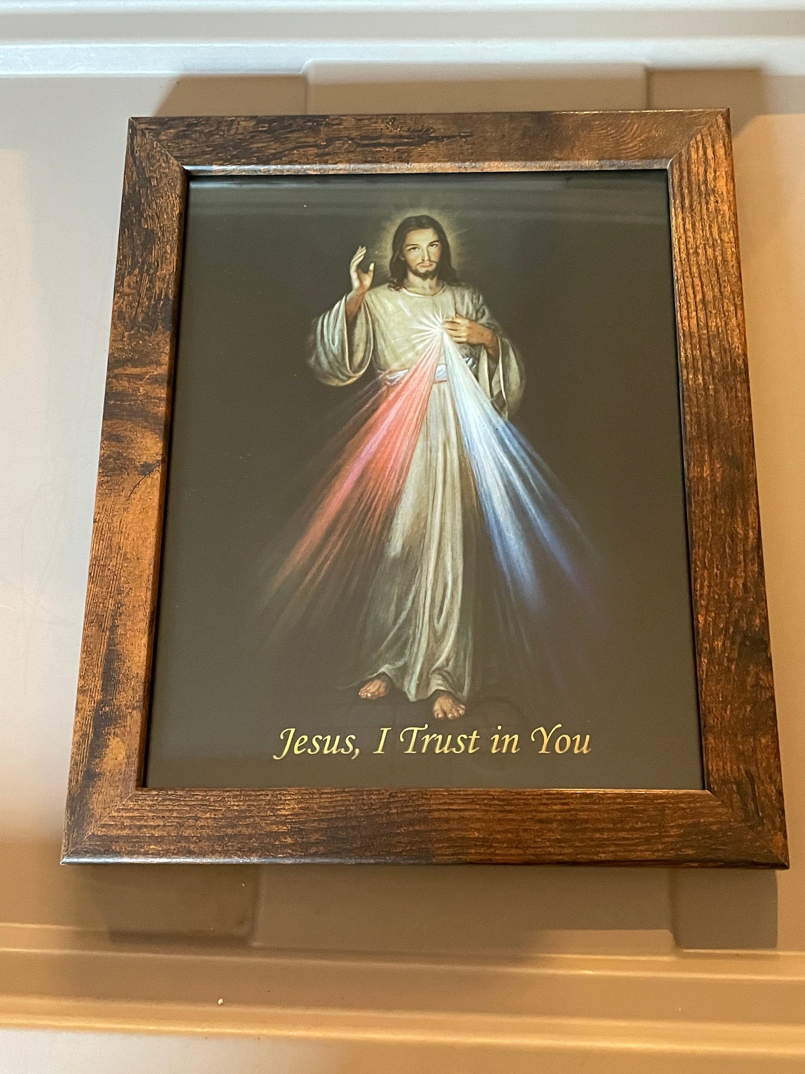 Divine Mercy brand New 8X10 Print W/rustic Frame - Etsy