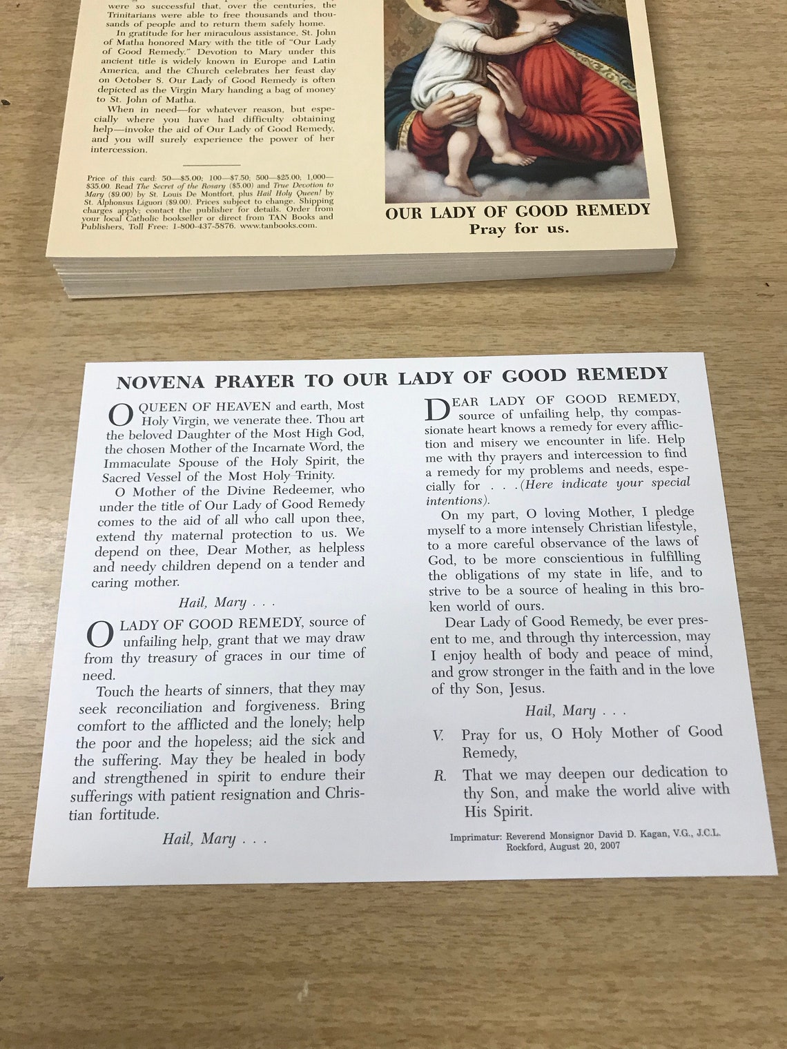 Our Lady of Good Remedy Prayer Card - Etsy