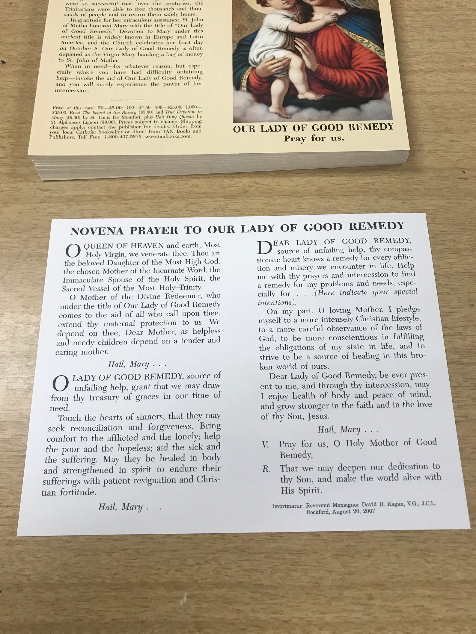 Our Lady of Good Remedy Prayer Card - Etsy
