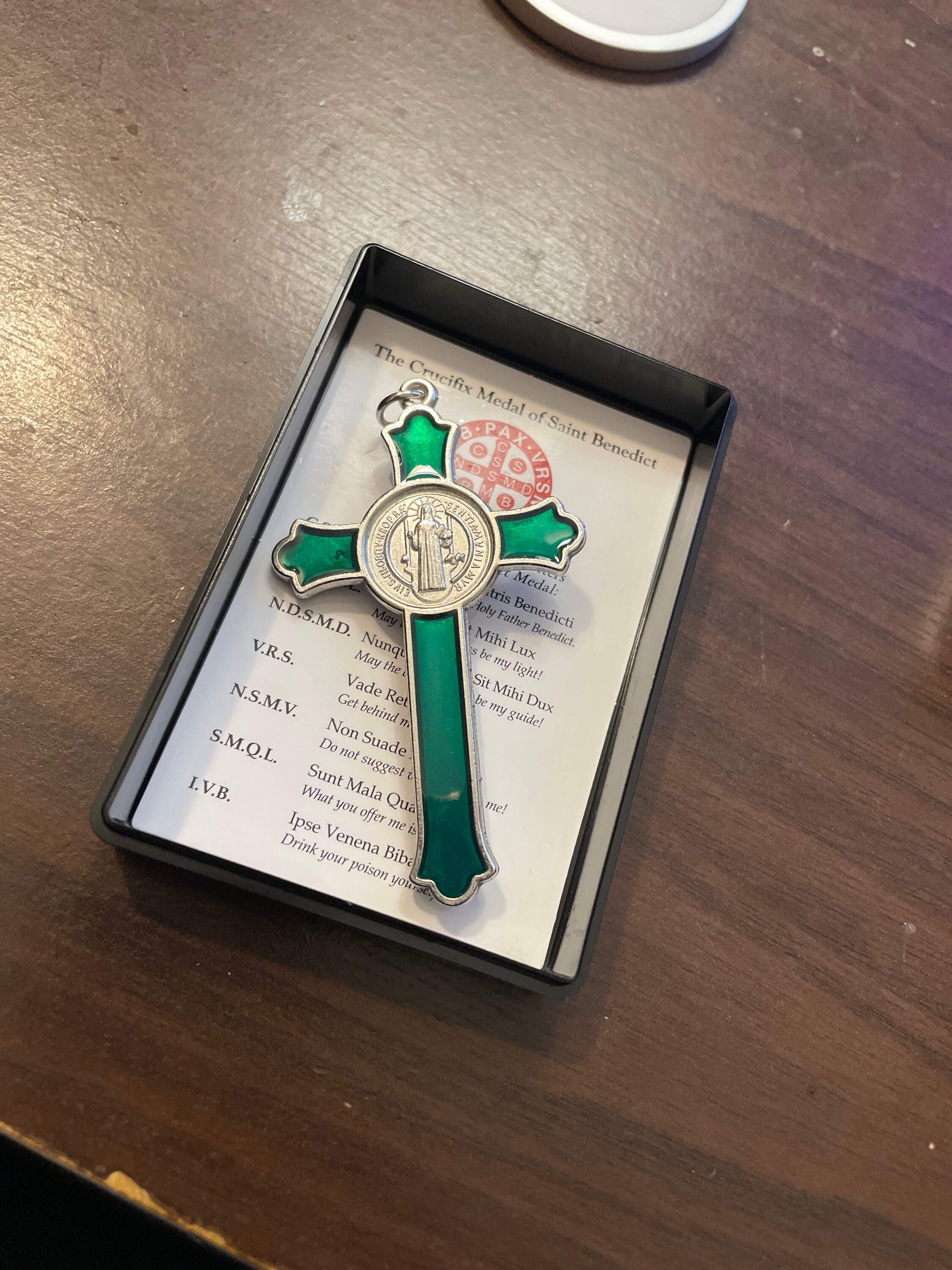 St. Benedict Crucifix 3 Inch Green Flared Crucifix - Etsy