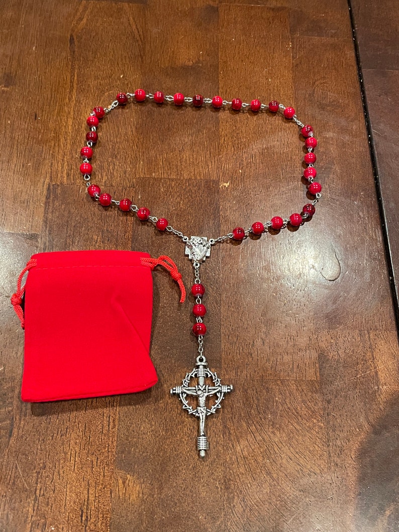 Chaplet of the Most Precious Blood red Glass - Etsy