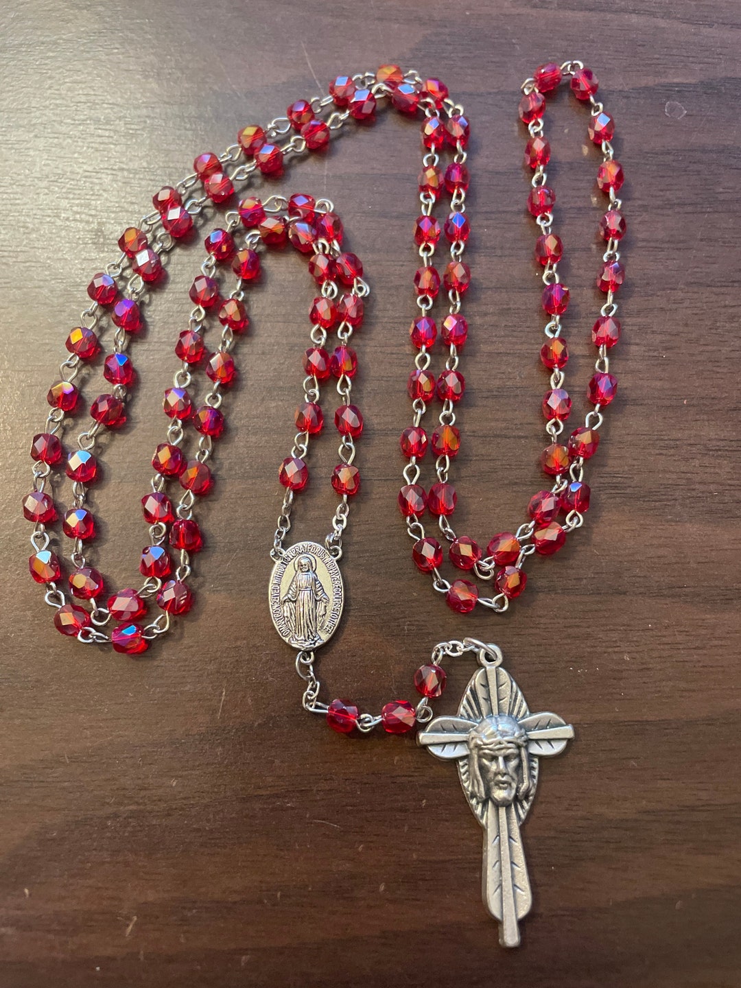 Traditional Jesus Rope 100 Beads 6mm Red Glass - Etsy