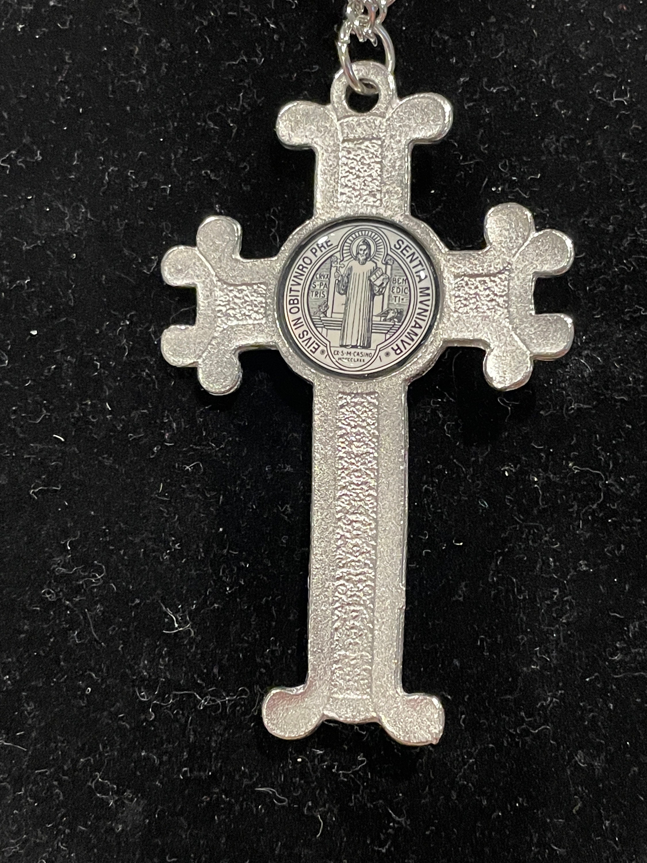 St. Benedict Crucifix 3 inch Silver And Black | Etsy