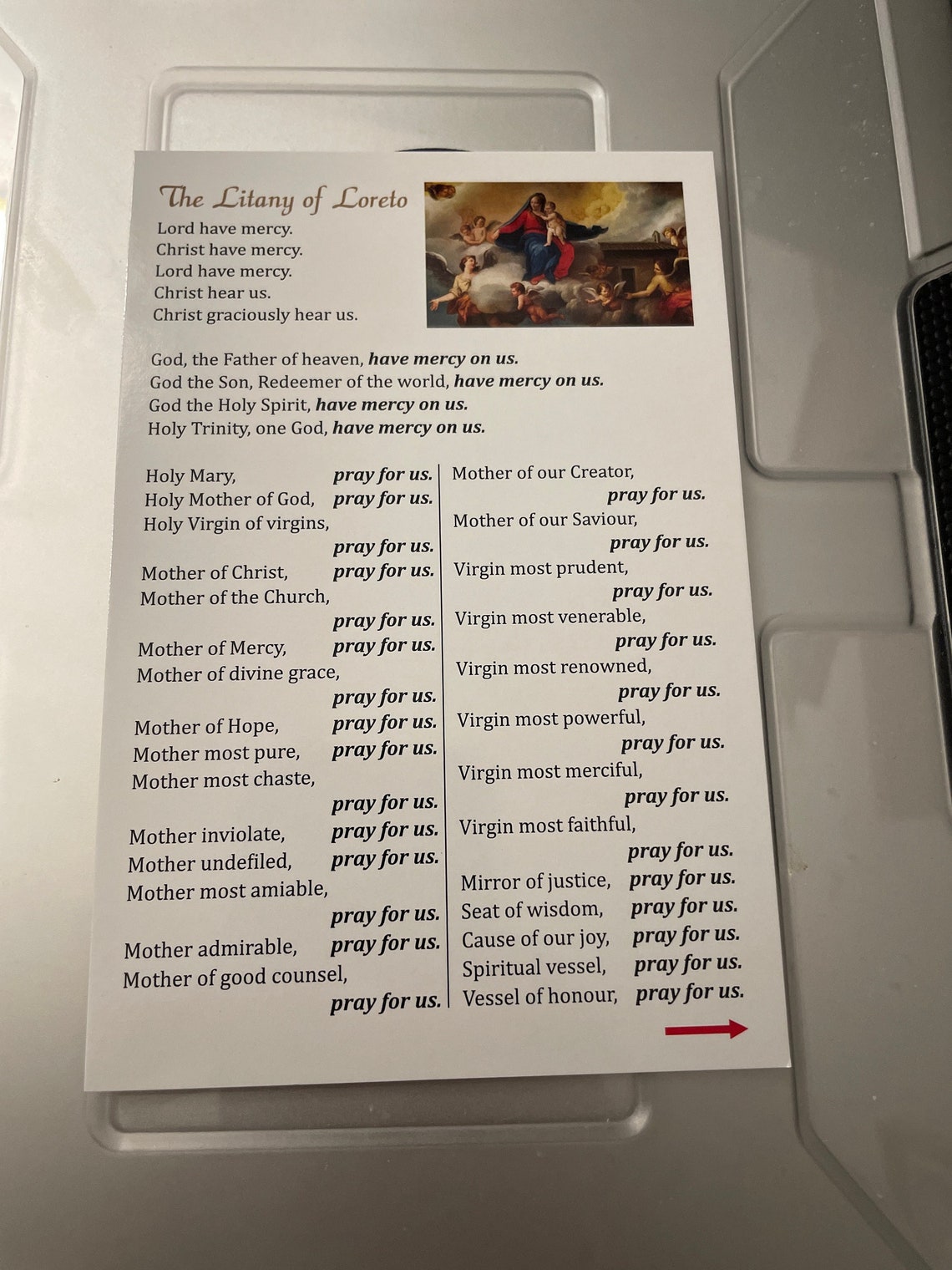 The Litany of Loreto Prayer Card (1 Card) 4x6 Inch - Etsy