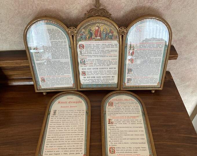 Five Traditional Latin Mass Altar Cards W/brass Frame Set - Etsy