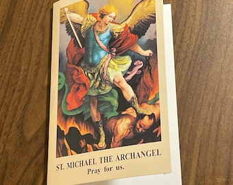 Saint Michael the Archangel Prayer Card Catholic Gift St. Michael ...