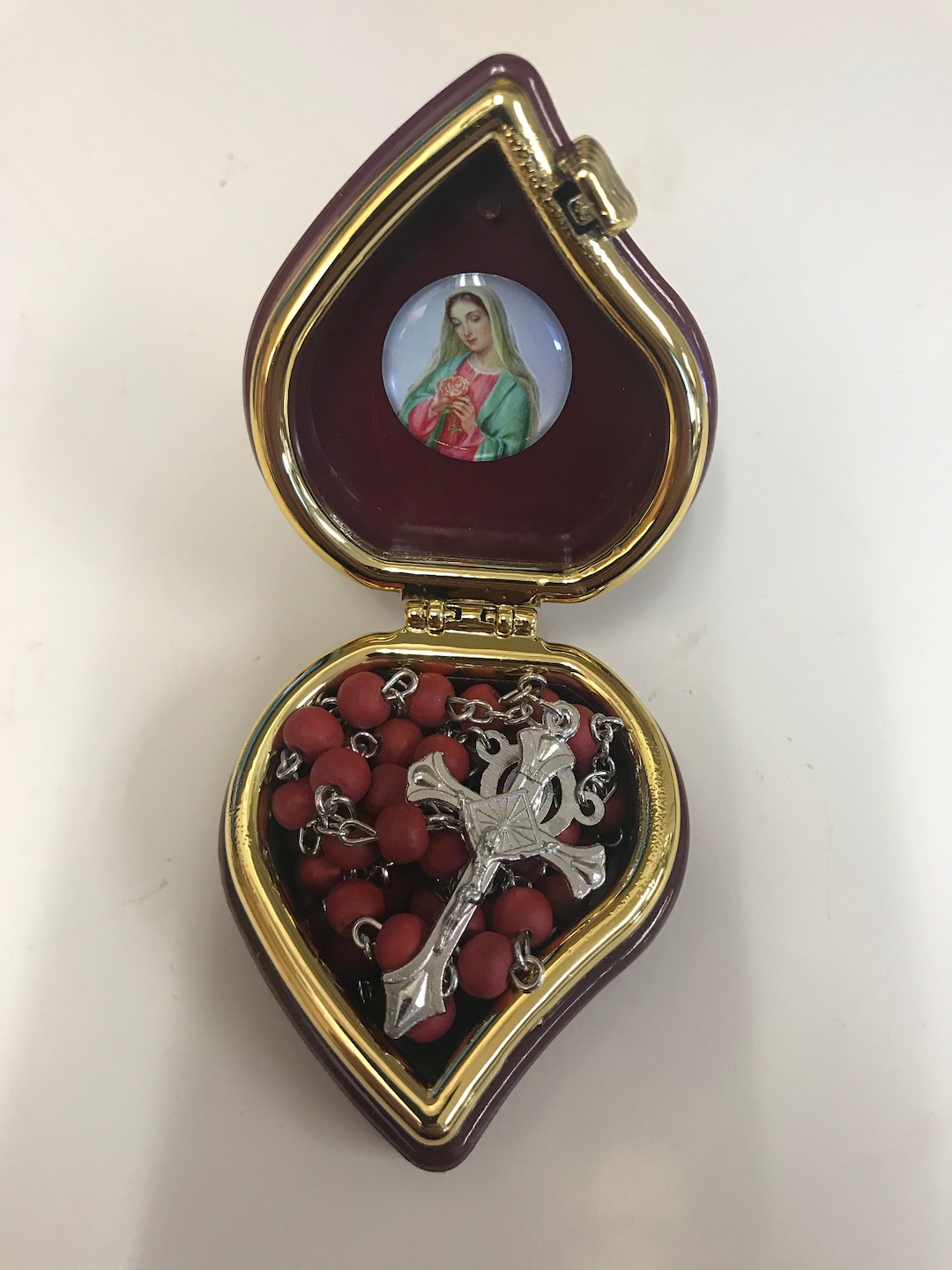 Marian Rose Scented Rosary W/heart Shaped Case - Etsy
