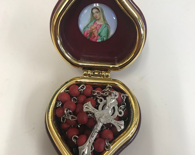 Marian Rose Scented Rosary W/heart Shaped Case - Etsy