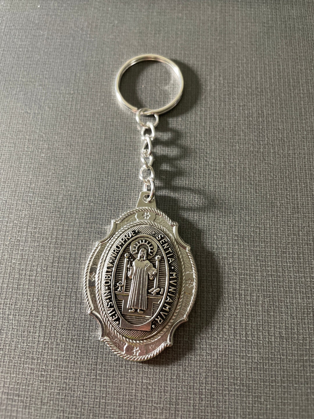 St. Benedict (silver) Key Chain (4 Inches Top to Bottom) - Etsy