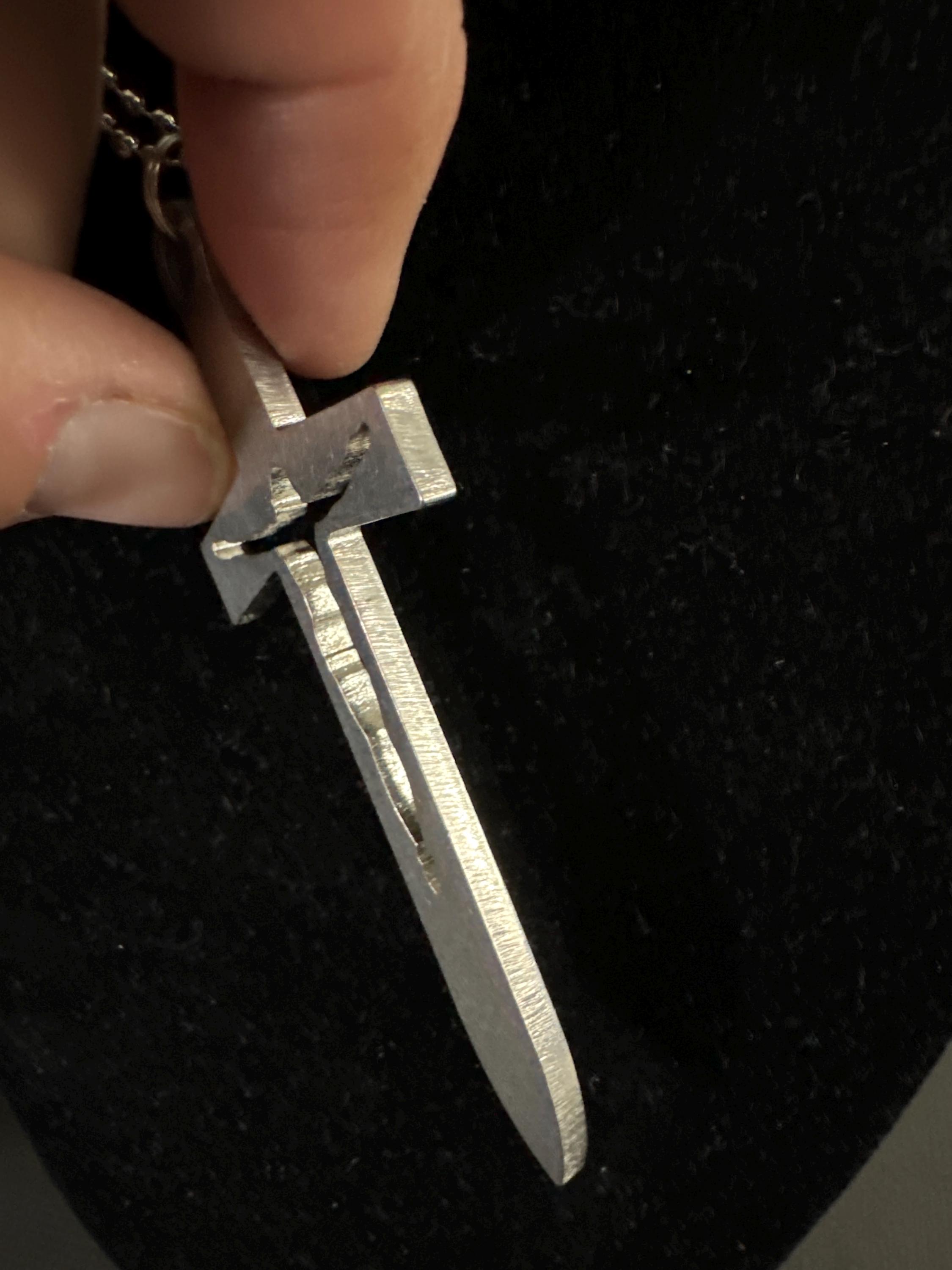 Sword Crucifix 3 Inch Laser Cut W/chain (stainless Steel) - Etsy