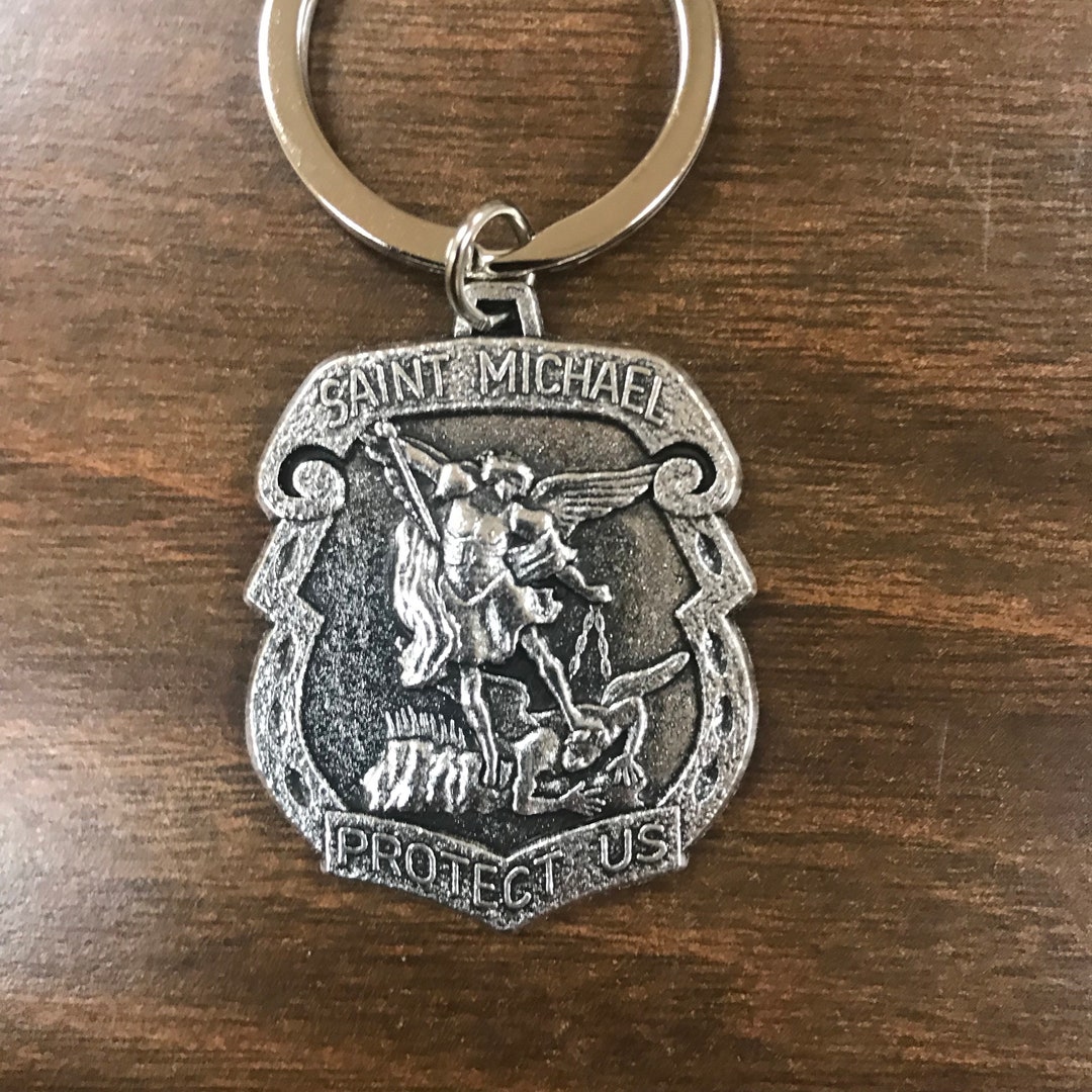 St. Michael Key Chain (2 Inch Medal) - Etsy
