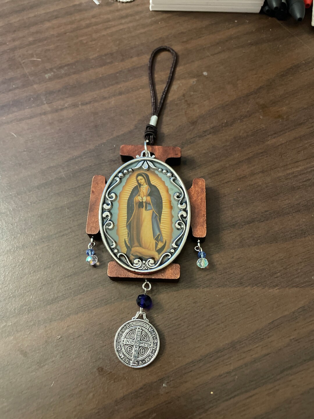 St. Benedict Door Hanger W/our Lady of Guadalupe Medal (3 Inch) - Etsy