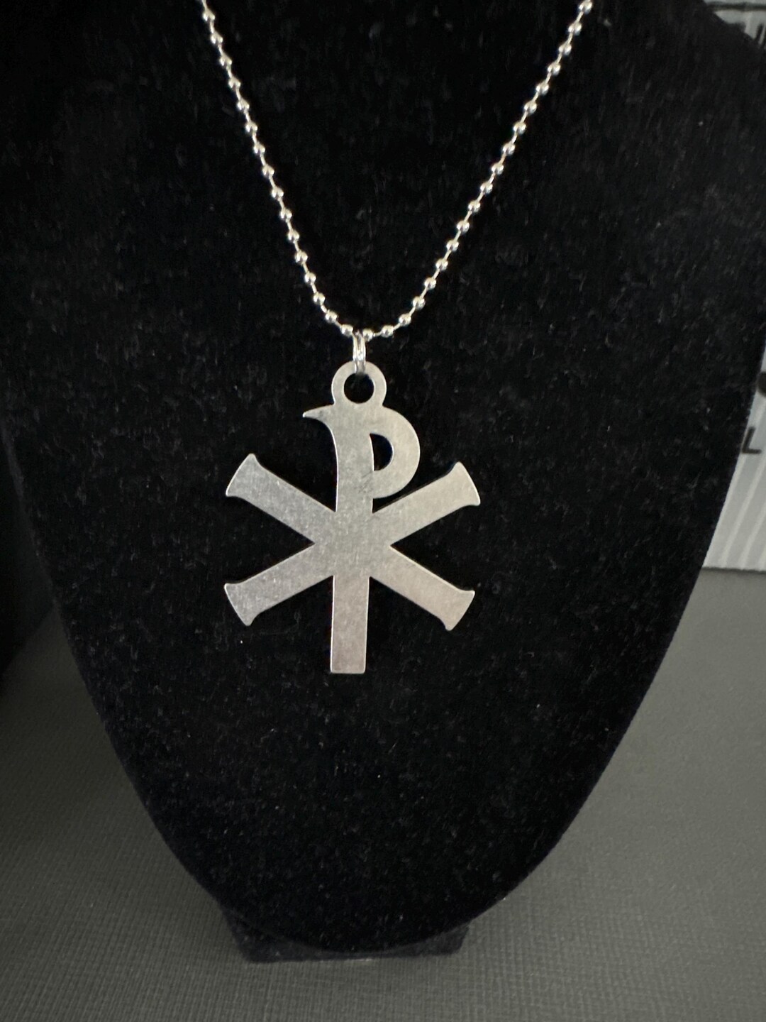 Chi-rho 2.25 Inch Laser Cut W/chain (stainless Steel) Greek for Christ ...