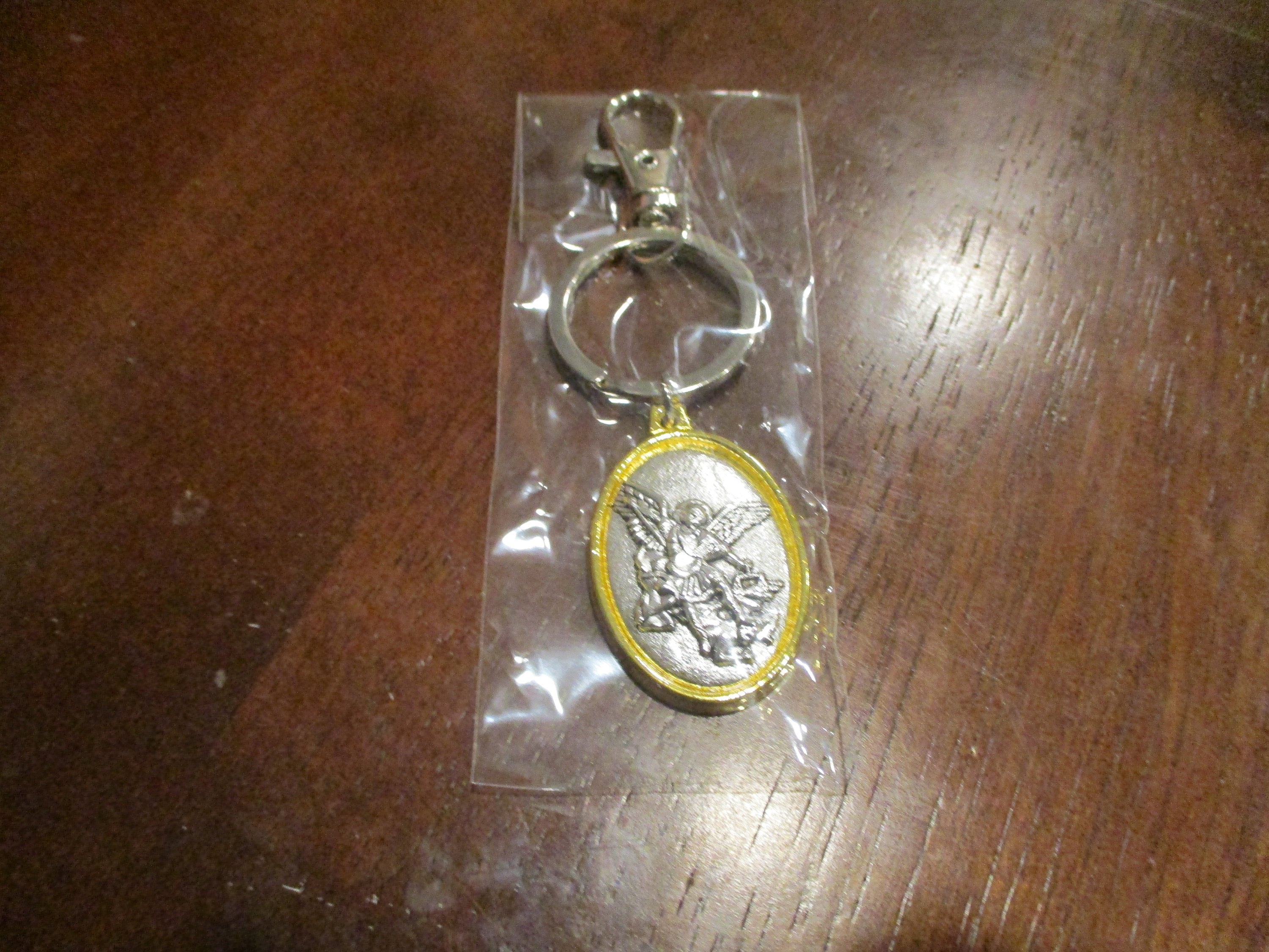 St. Michael Key Chain W/cross Link - Etsy Australia