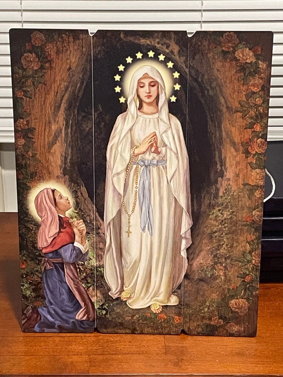 Our Lady of Lourdes Pallet Sign 12x15 Inch brand New - Etsy
