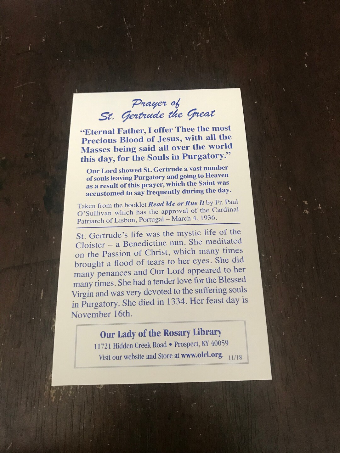 Prayer of St. Gertrude the Great 25 Pack of Prayer Cards - Etsy