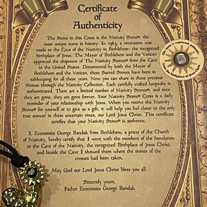 Authentic Stone From the Tomb of the Nativity in a Gold Angelic Relic ...