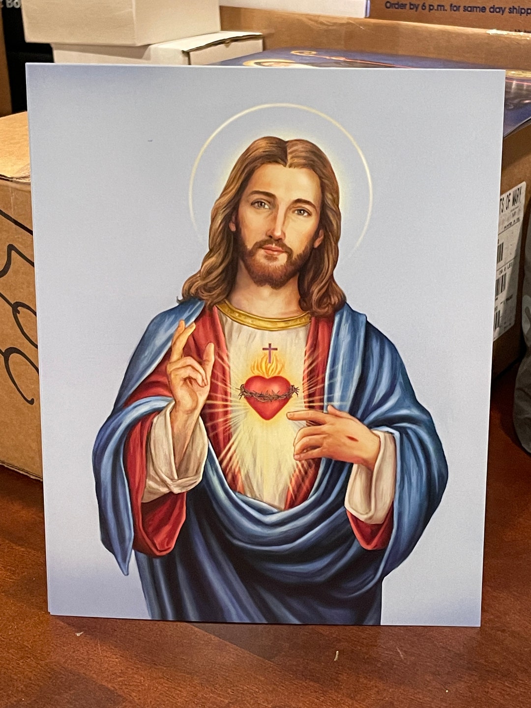Sacred Heart (print Only) 8X10 Inch - Etsy