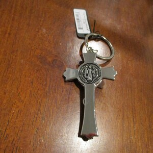 St. Benedict Crucifix Key Chain 3 Inch Silver - Etsy