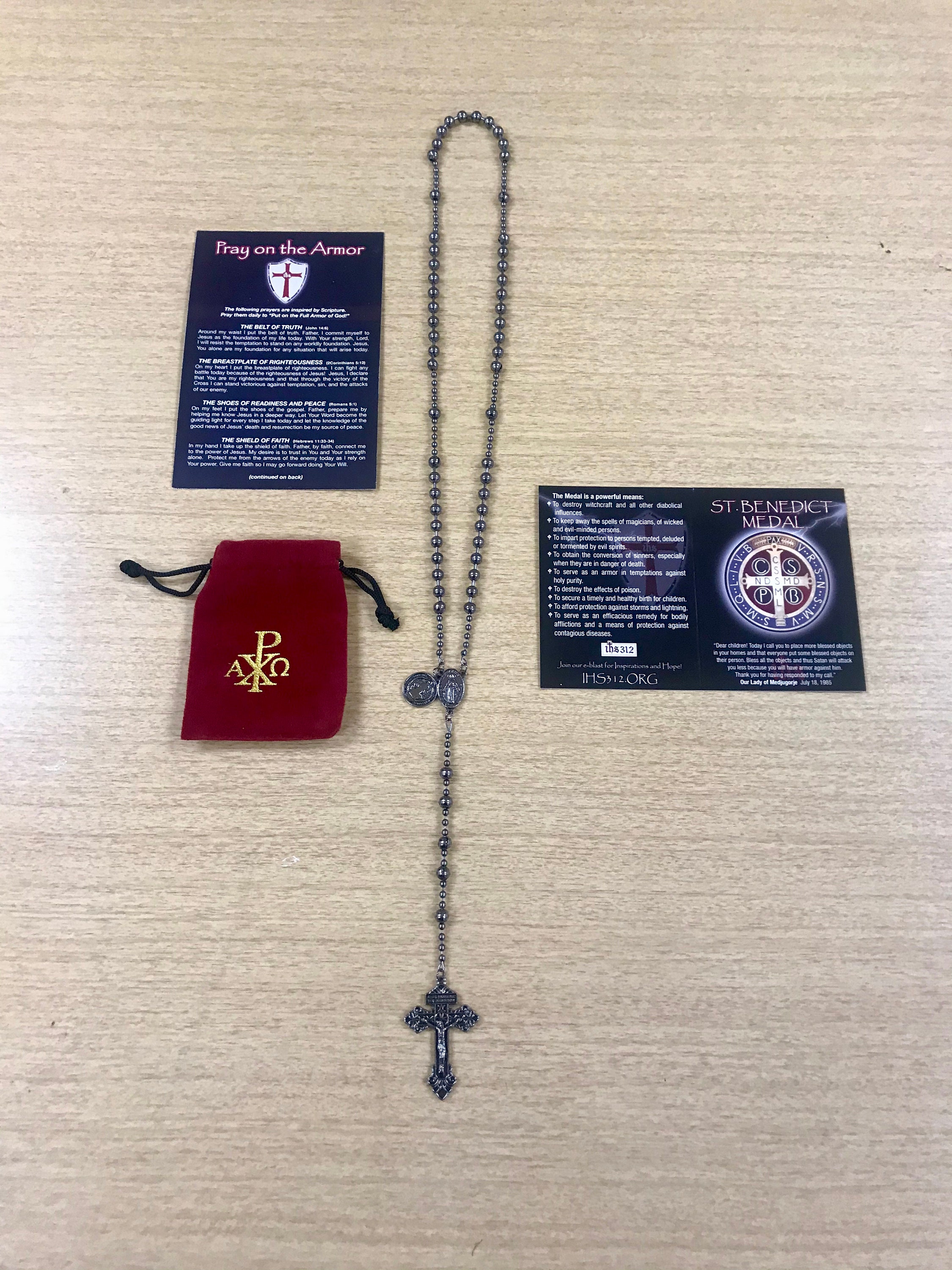 Combat Rosary gun Metal W/st. Benedict Medal - Etsy Sweden