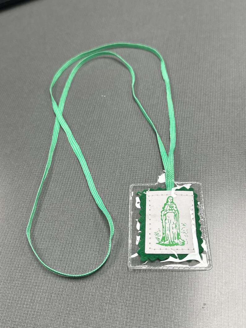 Laminated Green Traditional Scapular green Logo - Etsy