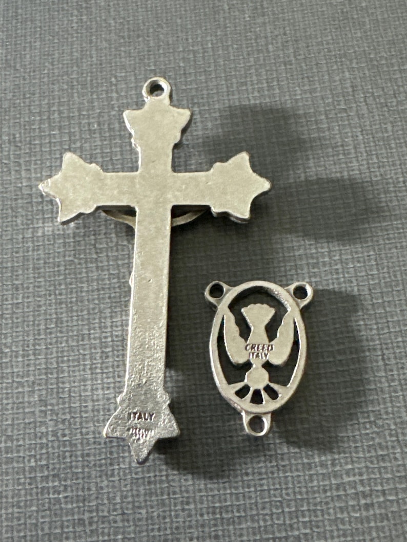 Creed Crucifix and Rosary Center (silver Color) Sterling Silver - Etsy
