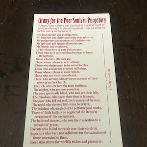 Litany for the Poor Souls in Purgatory 25 Pack of Prayer Cards - Etsy