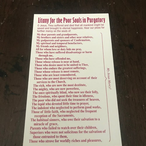Litany for the Poor Souls in Purgatory 50 Pack of Prayer Cards - Etsy