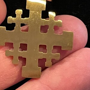 Gold W/black Jerusalem Cross and 22 Inch Rope Chain - Etsy