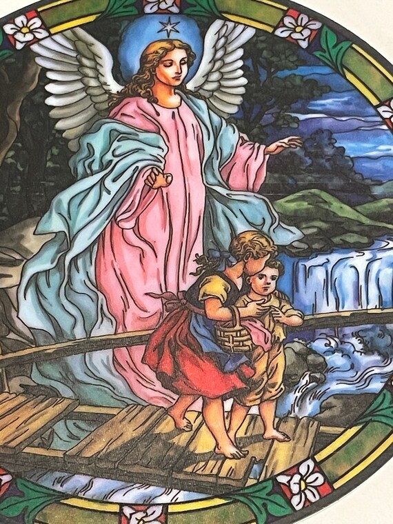 Guardian Angel Static Sticker Window Decal 5.75 Inches - Etsy