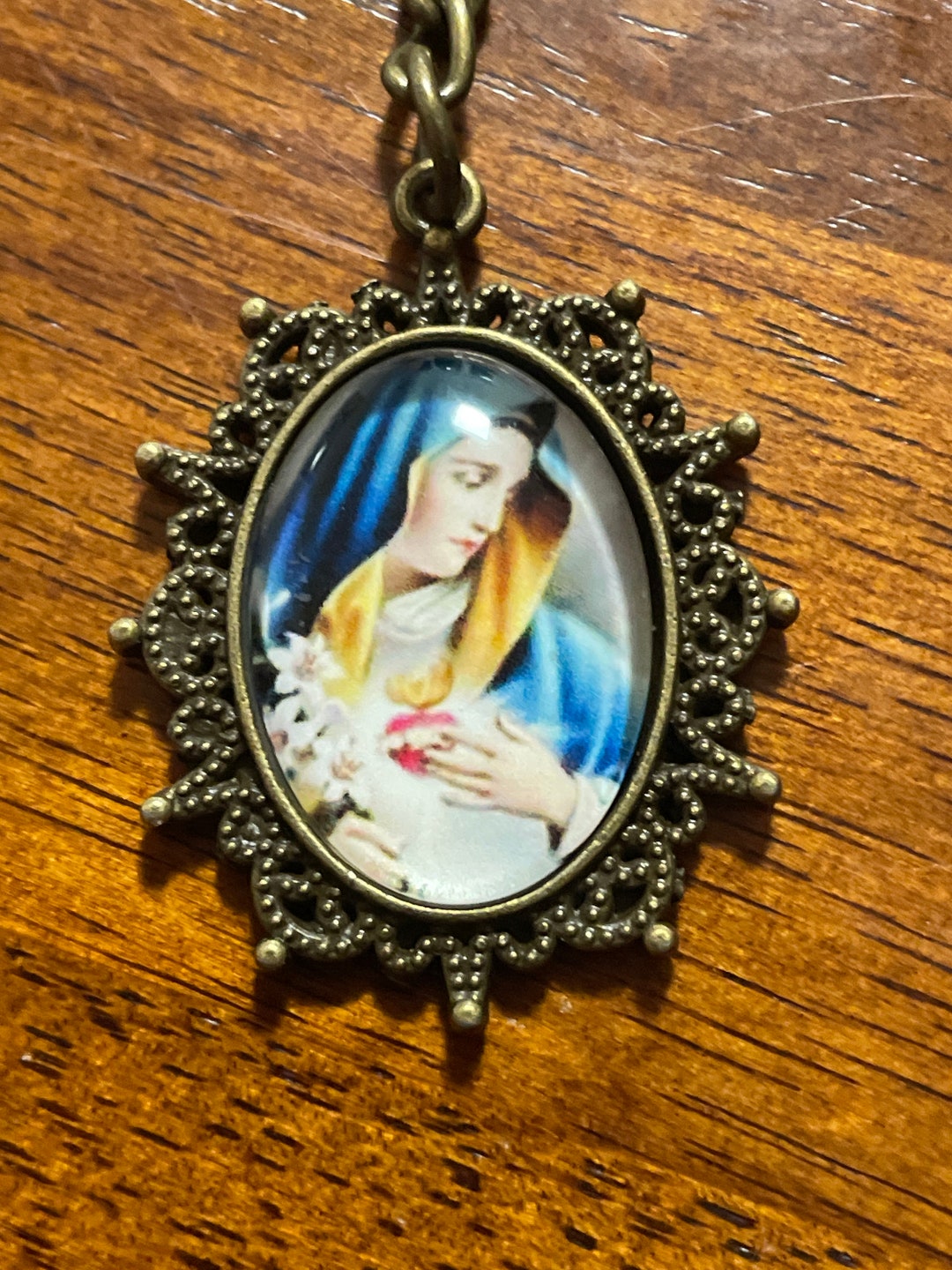 Sorrowful Mother Bronze Key Chain - Etsy