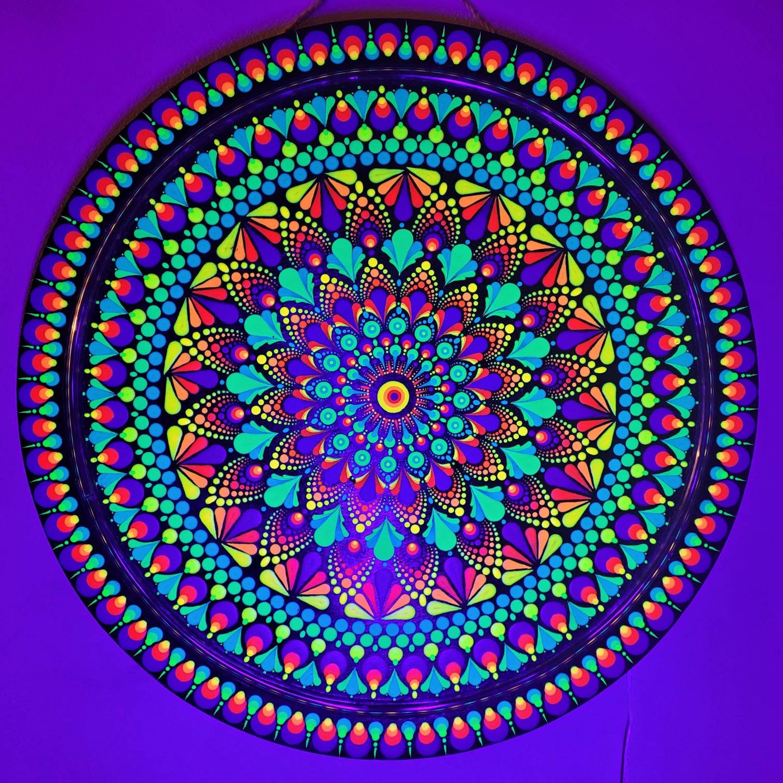 Black Light Mandala Art Painting - Etsy