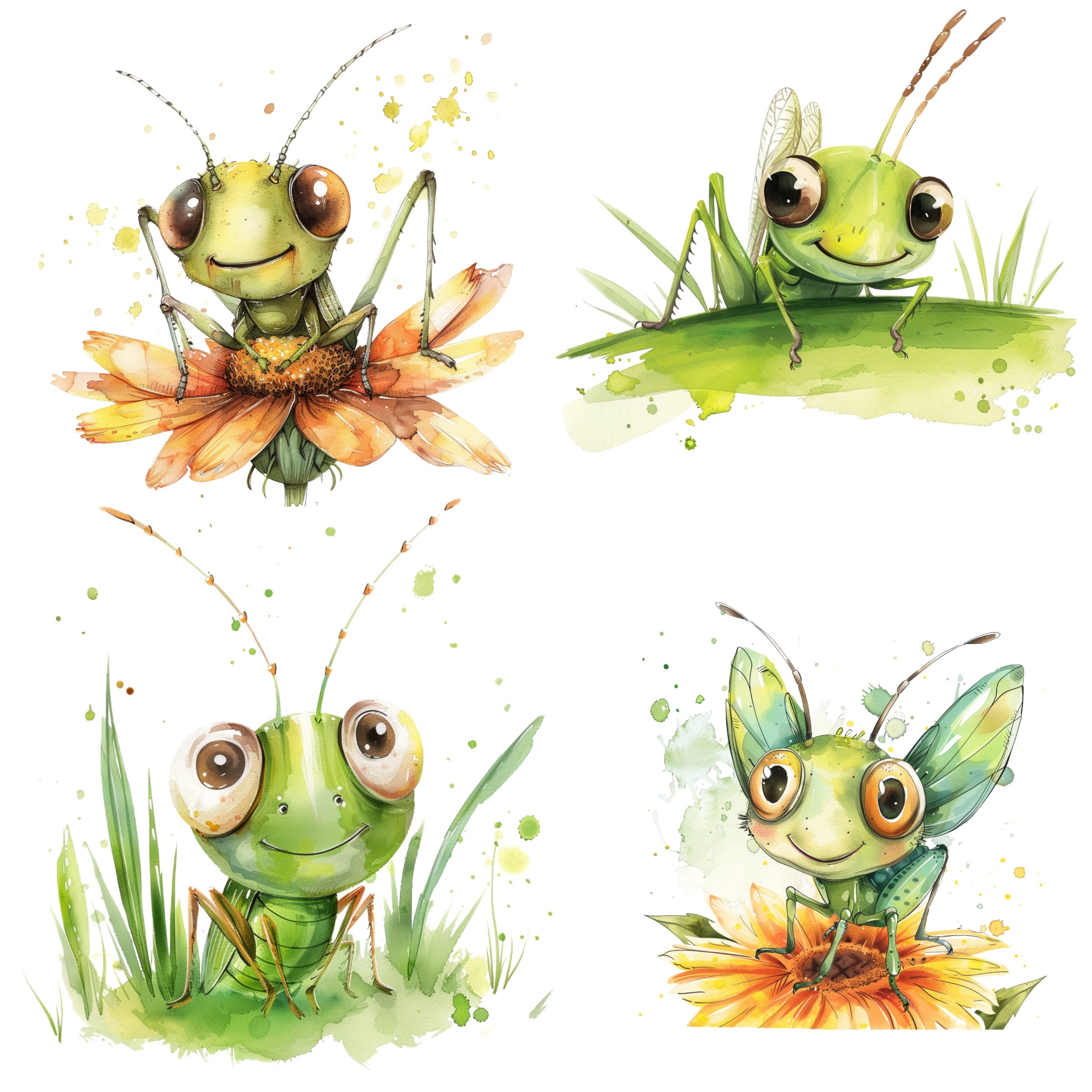 25 Cute Bugs Clipart, Clipart Insects, Watercolour Bugs Clipart PNG ...