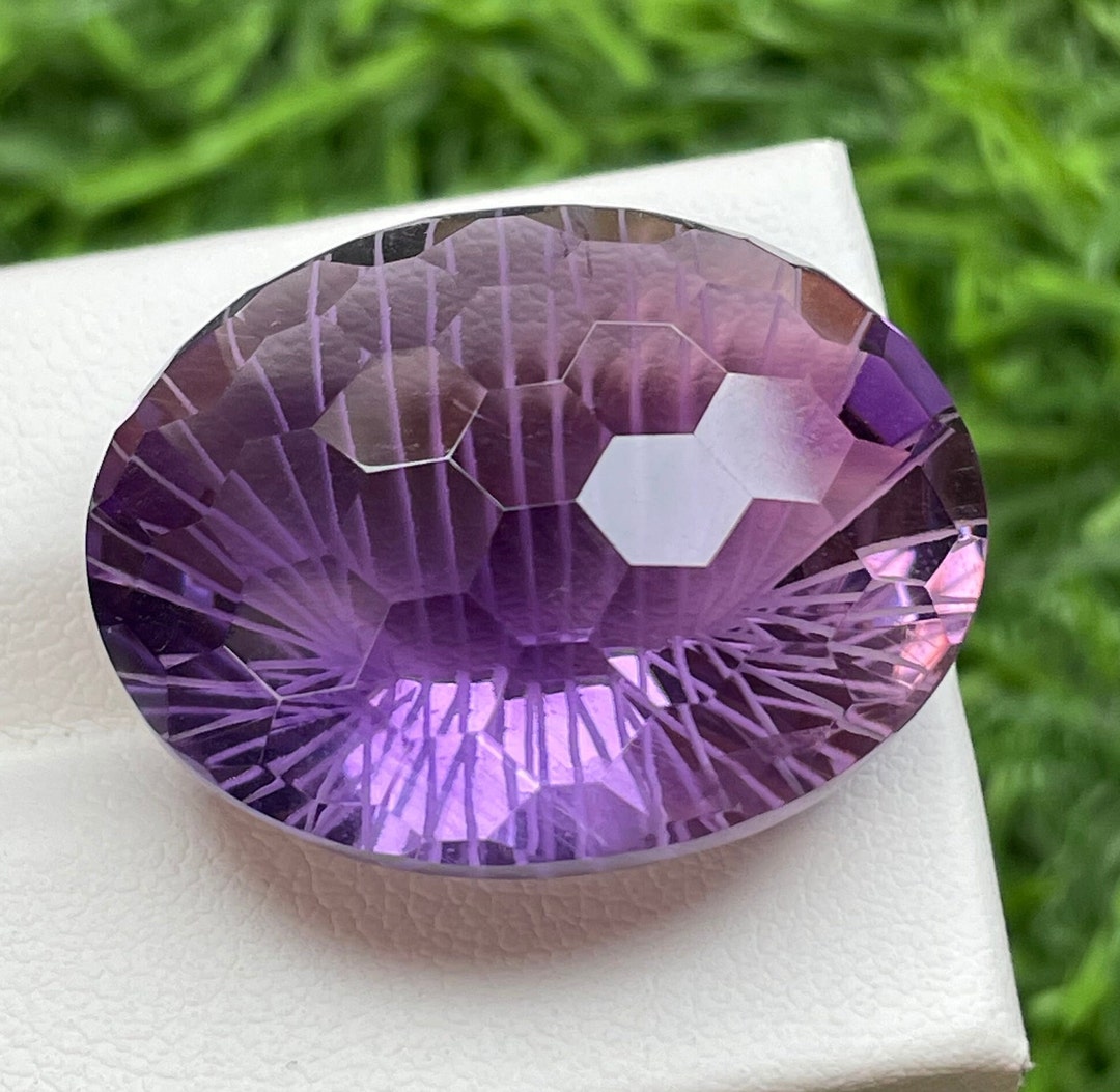 Natural AAA Amethyst Rare Lazer Football Cut Faceted, Beautiful Cutting ...