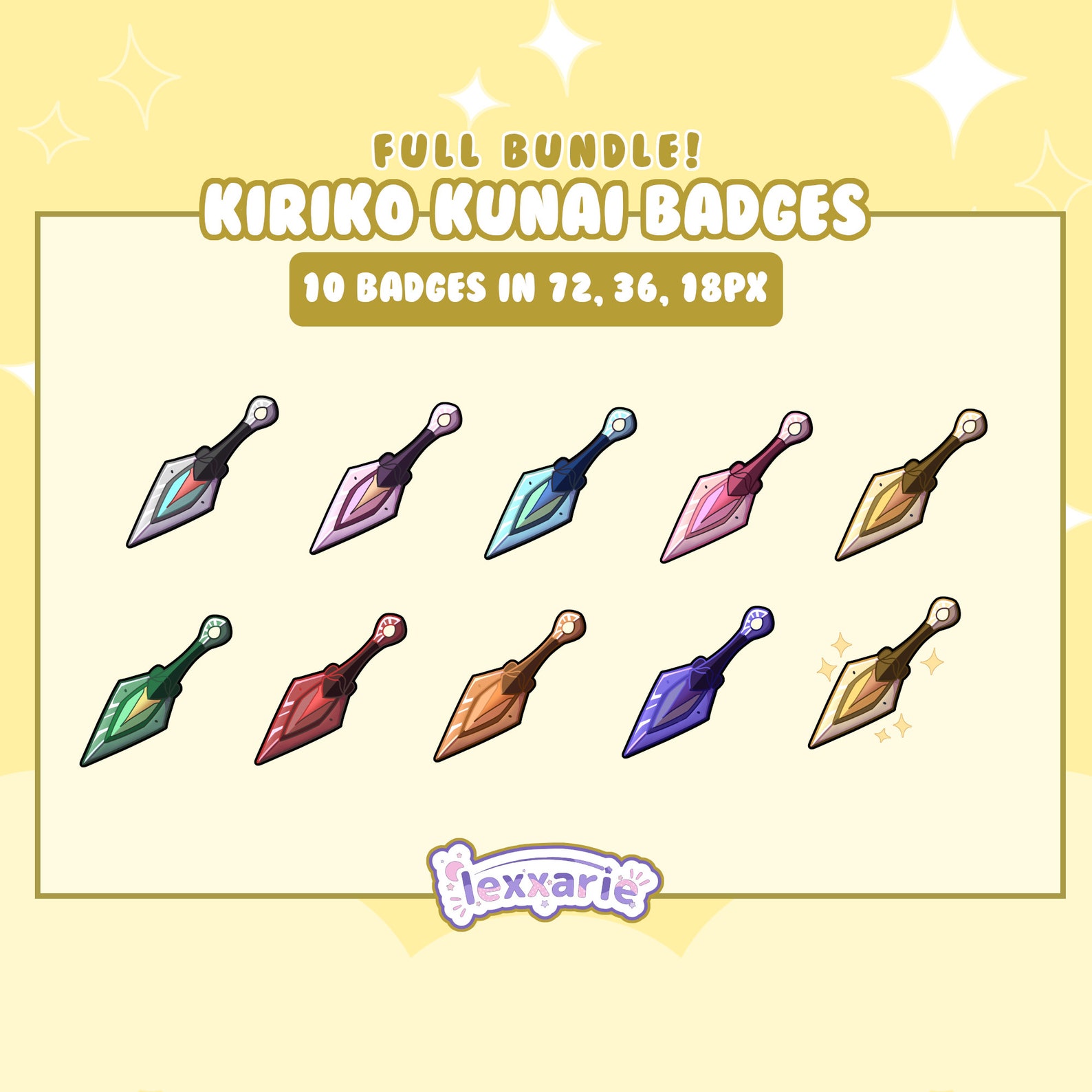 Kiriko Kunai | FULL BUNDLE | Overwatch Sub Badges | Sub Badges and Bit ...
