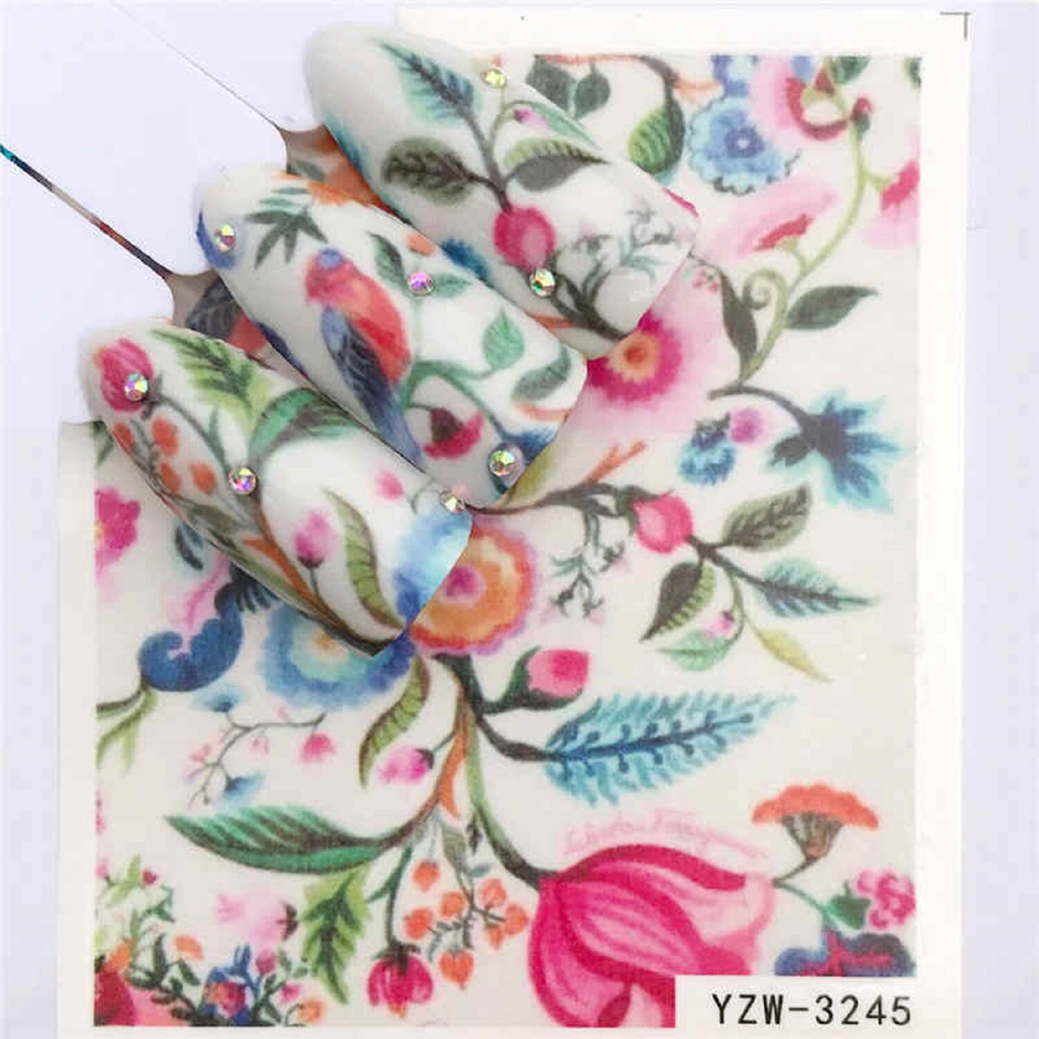 Nail Art Water Decals Stickers Transfers Water Effect Flowers | Etsy