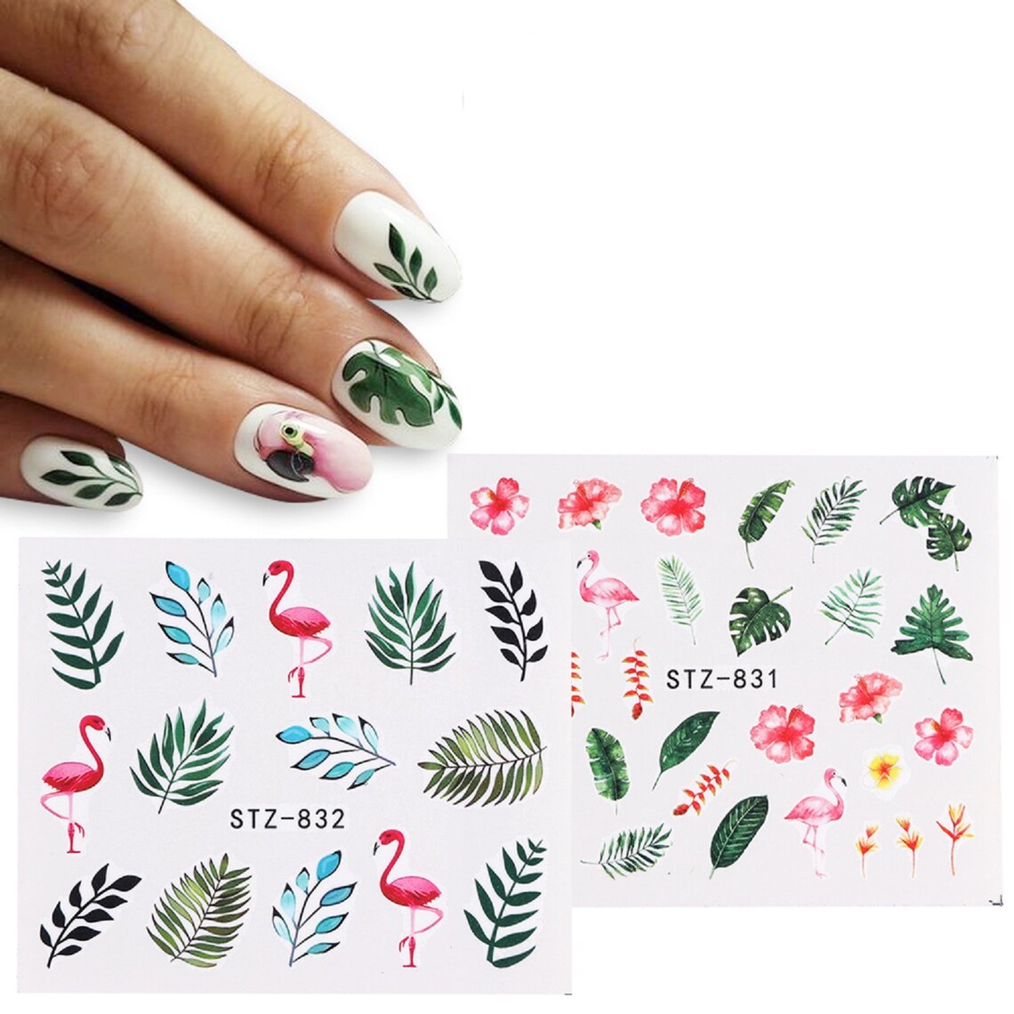 Nail Art Water Decals Stickers Transfers Spring Summer Green | Etsy Canada