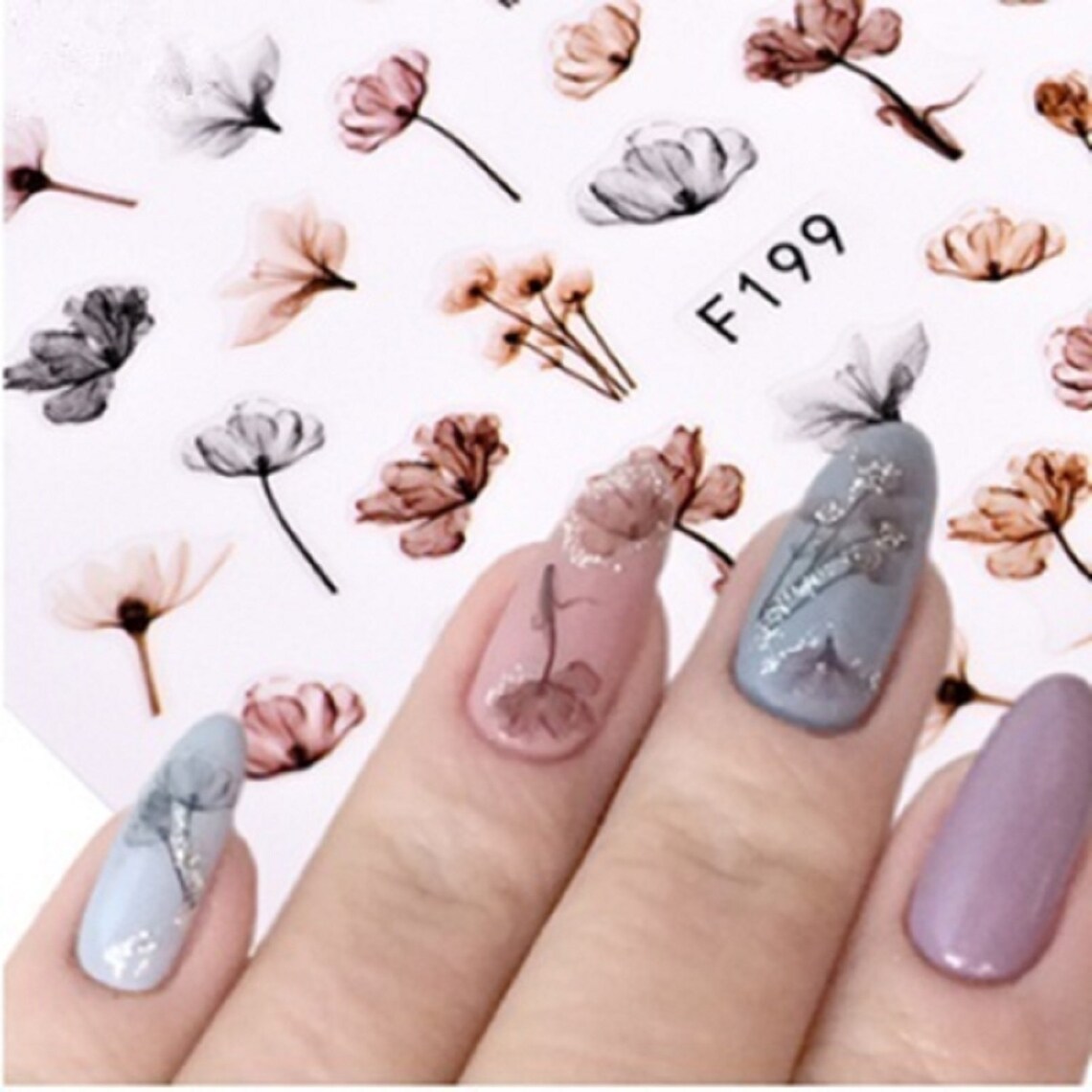 Nail Art Water Decals Wraps Transfers Stickers Water Effect | Etsy UK