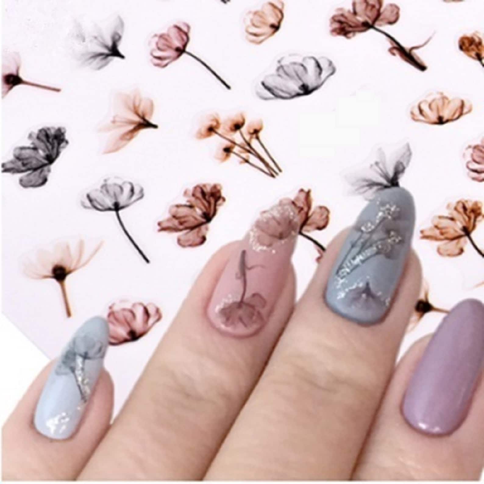 Nail Art Water Decals Wraps Transfers Stickers Water Effect - Etsy