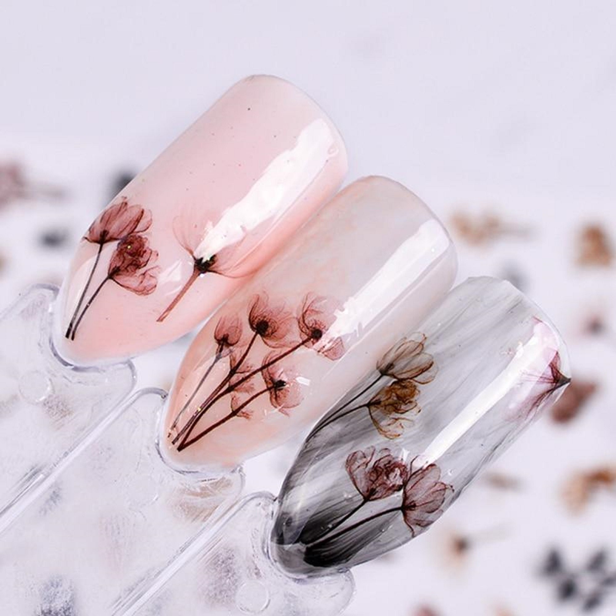 Nail Art Water Decals Wraps Transfers Stickers Water Effect Flowers ...