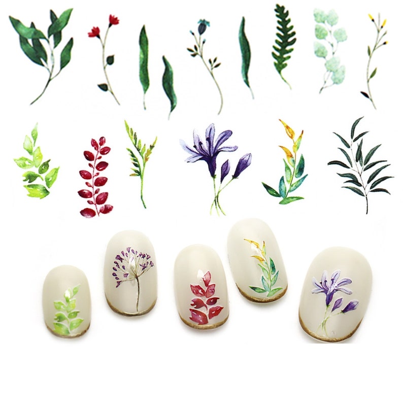 Nail Art Water Decals Stickers Transfers Spring Summer Flowers Etsy