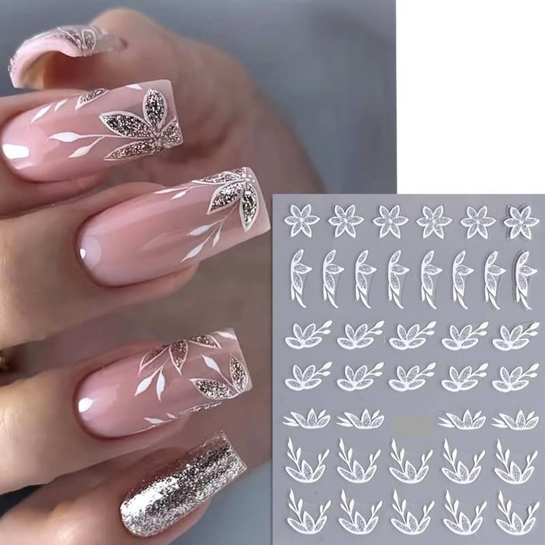 Nail Art Stickers Transfers Decals Spring Summer Glitter Flowers Floral ...