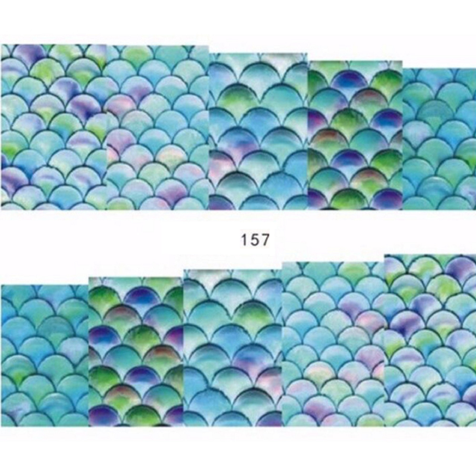 Full Wrap Water Transfers Nail Art Stickers Decals Ocean BLUE - Etsy UK