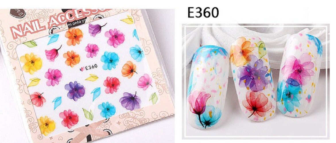 Nail Art Water Decals Stickers Transfers Spring Water Effect | Etsy UK