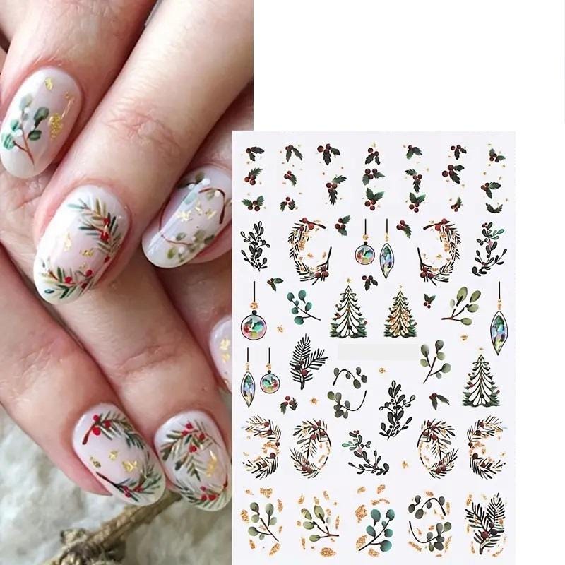 Holly Leaf Nail Decals - Etsy